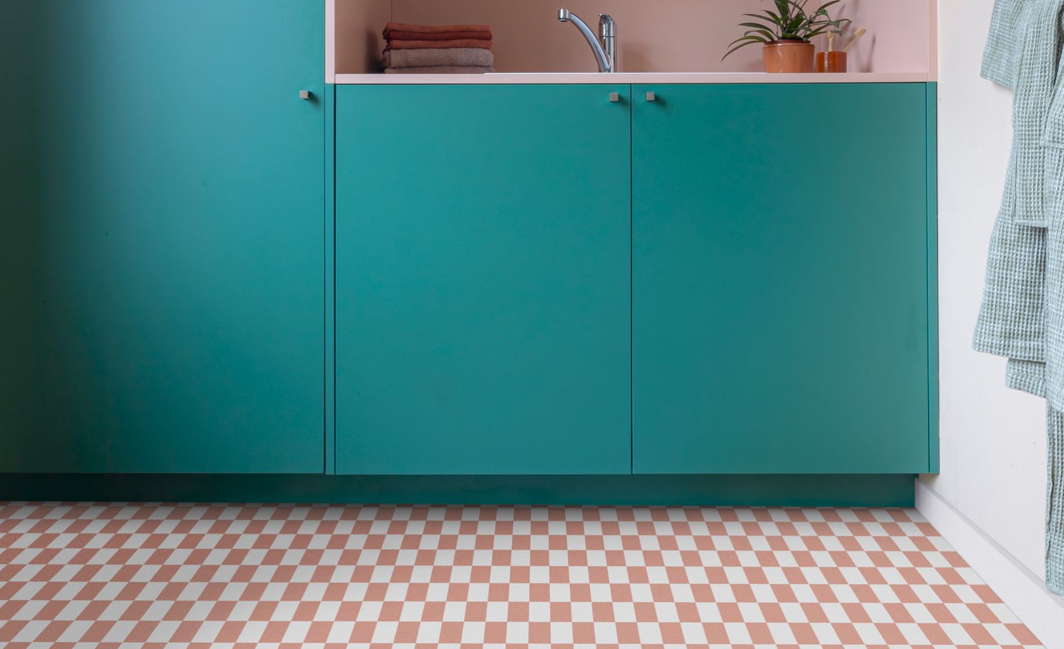 Sol vinyle, Motif rose et blanc, rouleau 2 m | Saint Maclou