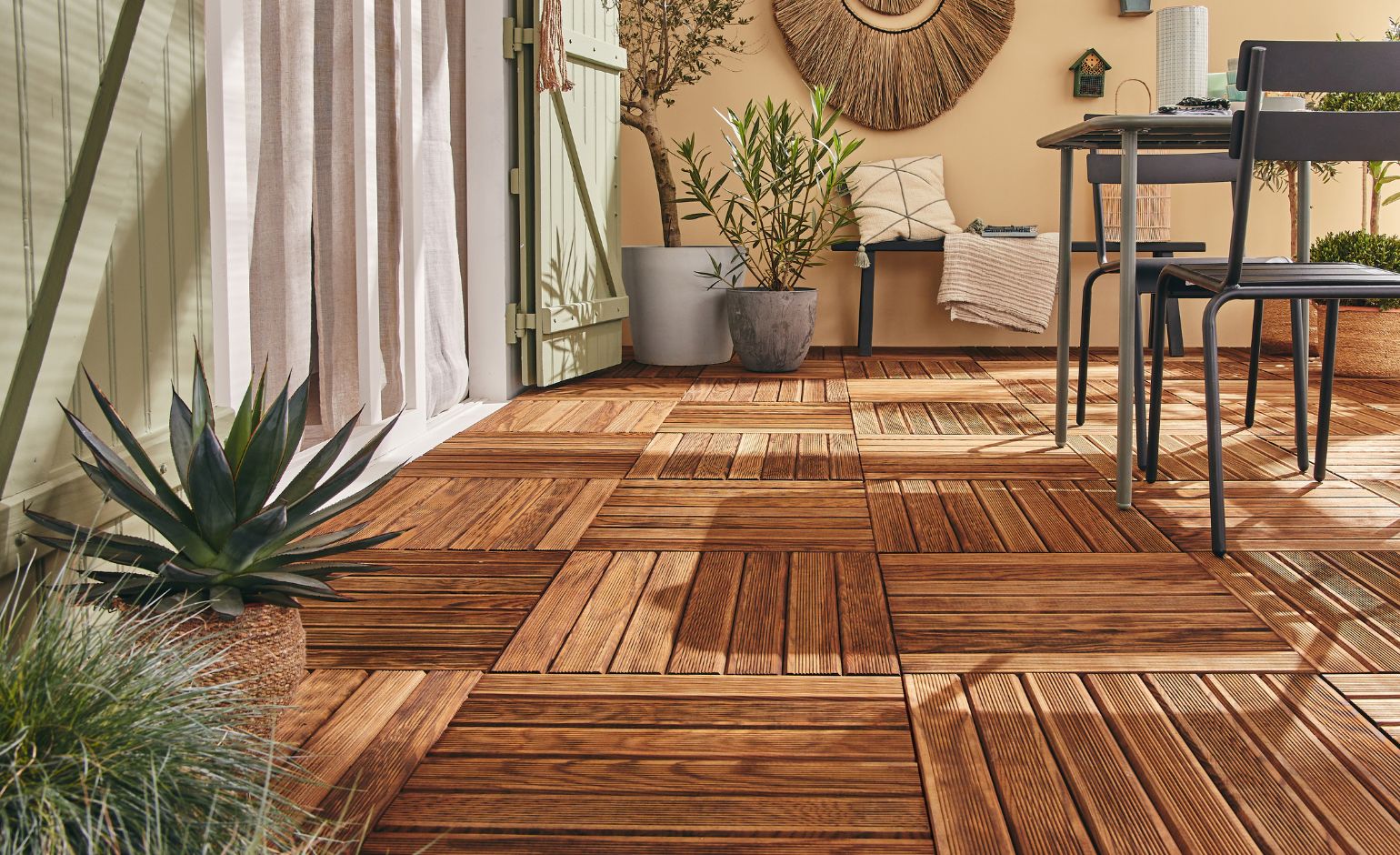 Dalle de terrasse , 50 x 50 marron clair, brut, 50 x 50 cm | Saint Maclou