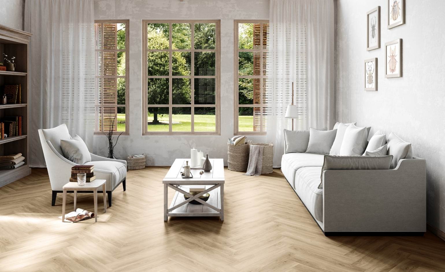 Sol vinyle INVICTUS BATON ROMPU , Bois chêne clair, lame 14.50 x 74.30 ...