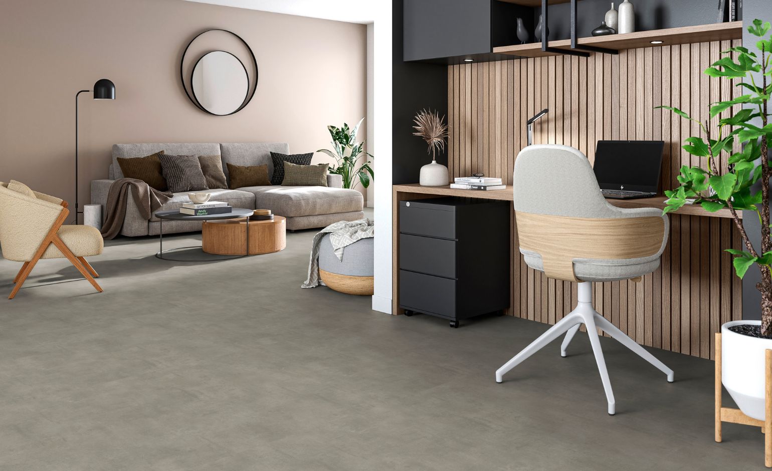 Sol vinyle, Béton béton moyen, rouleau 4 m | Saint Maclou