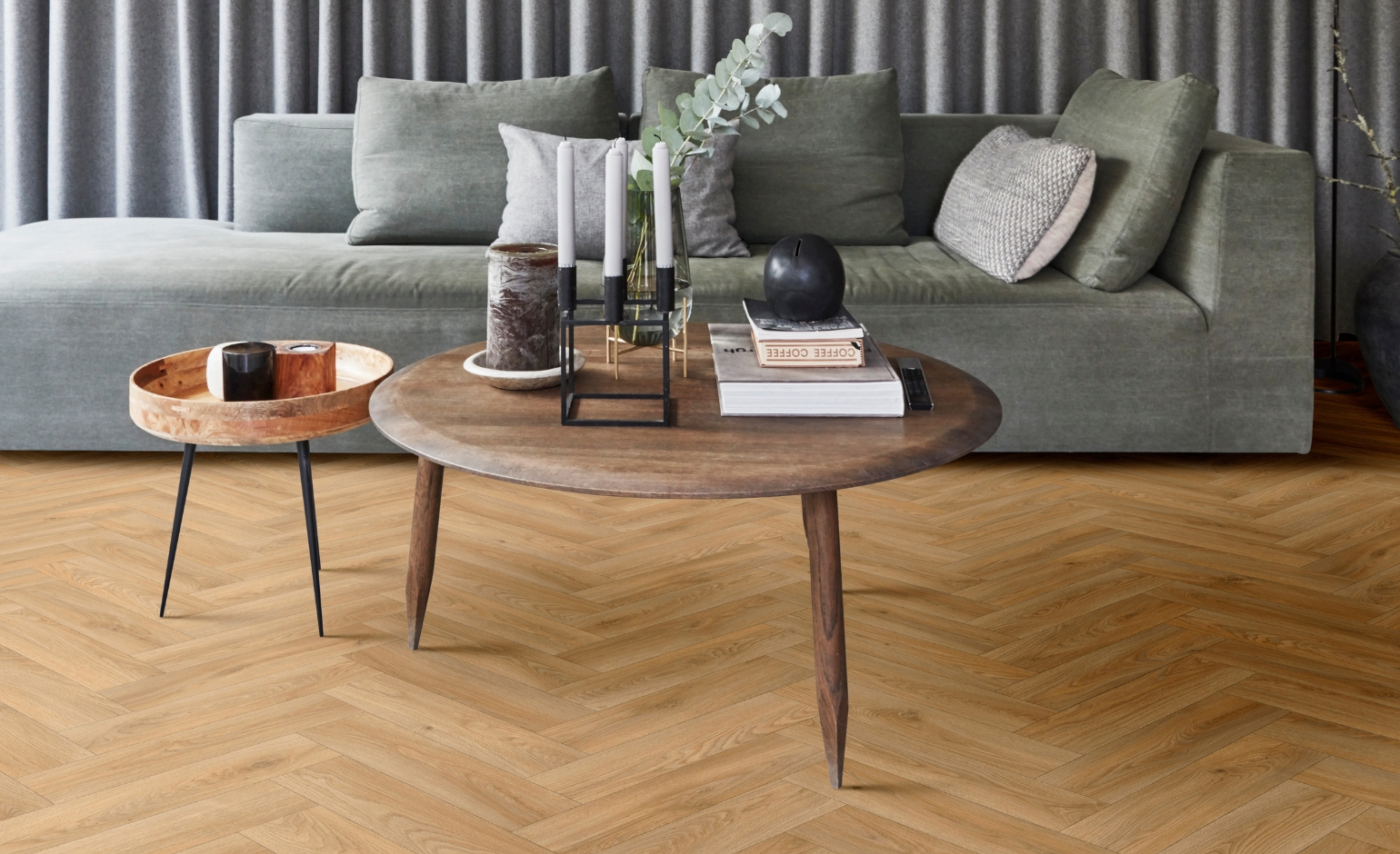 Sol vinyle, Bois bâton rompu chêne blond, rouleau 4 m | Saint Maclou