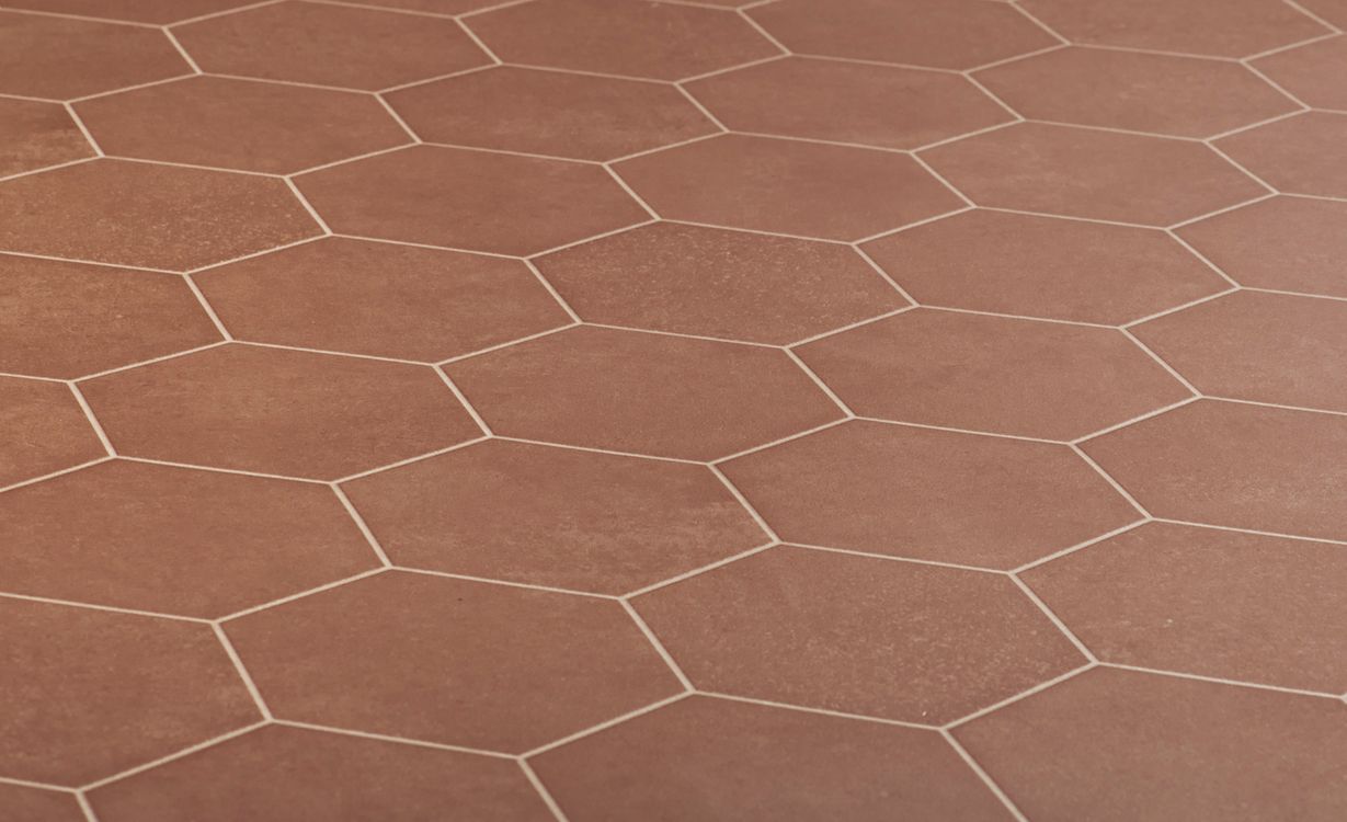 Sol vinyle rouleau MOONLIGHT , Carrelage rouge, rouleau 4.00 m | Saint ...