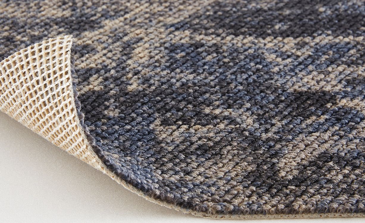 Moquette imprimée ALETHEA, col bleu, rouleau 4.00 m | Saint Maclou